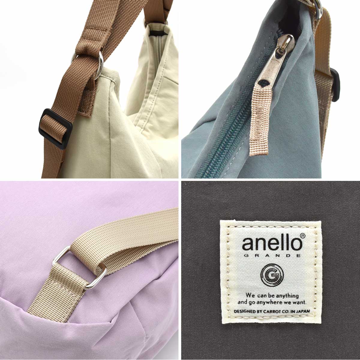 anello GRANDE トートバッグ レディース 2way リュック 通勤 軽量 ファスナー付き キャンバス 縦型 縦長 かわいい 可愛い 肩がけ a4 アネロ 大きめ 大容量 : スロウ ...