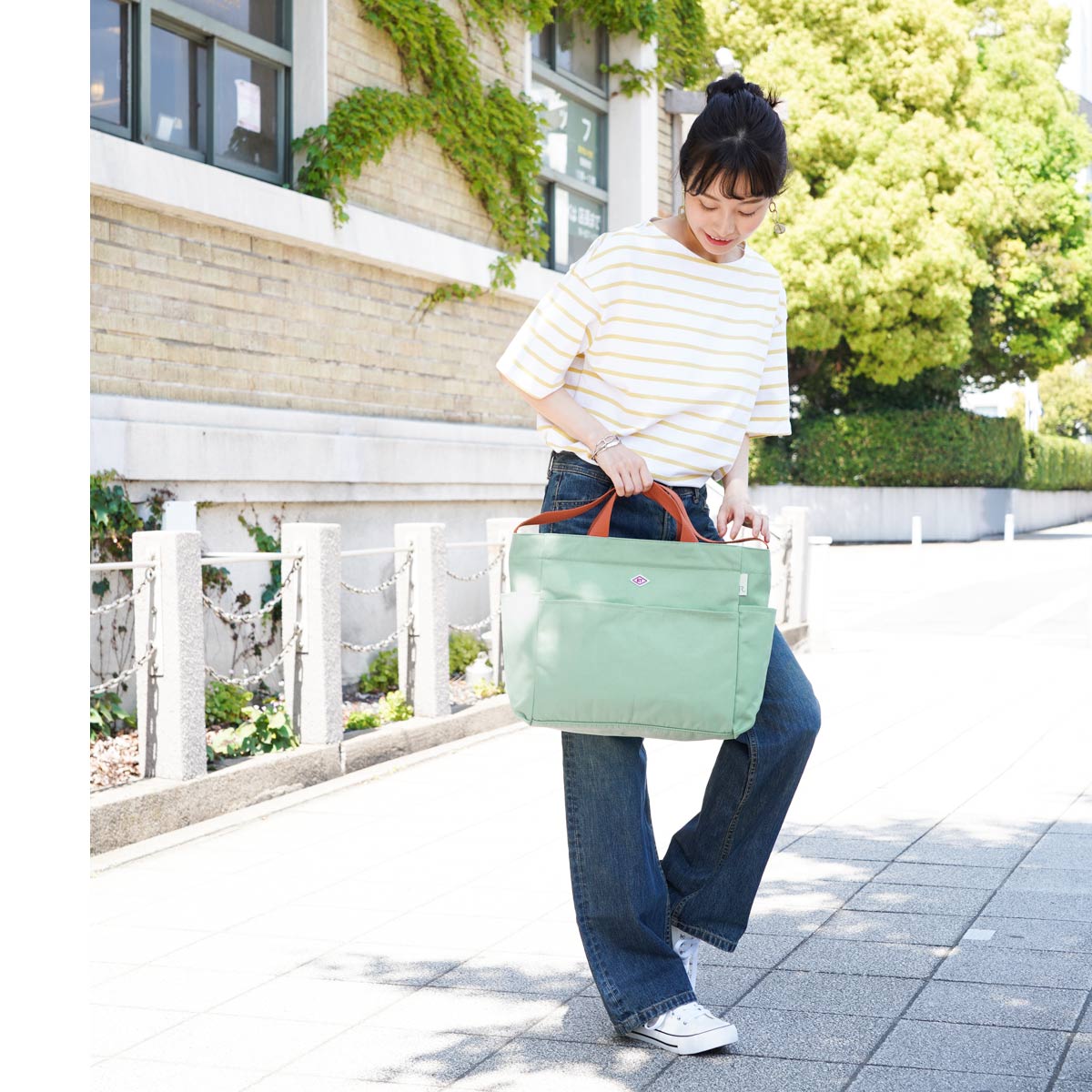 ROOTOTE トートバッグ レディース 大きめ 13インチ a4 ナイロン ルートート 通勤 通学 マザーズバッグ ママバッグ 韓国 ルーポケット ポケット 自立 大人 2way : スロウ ...