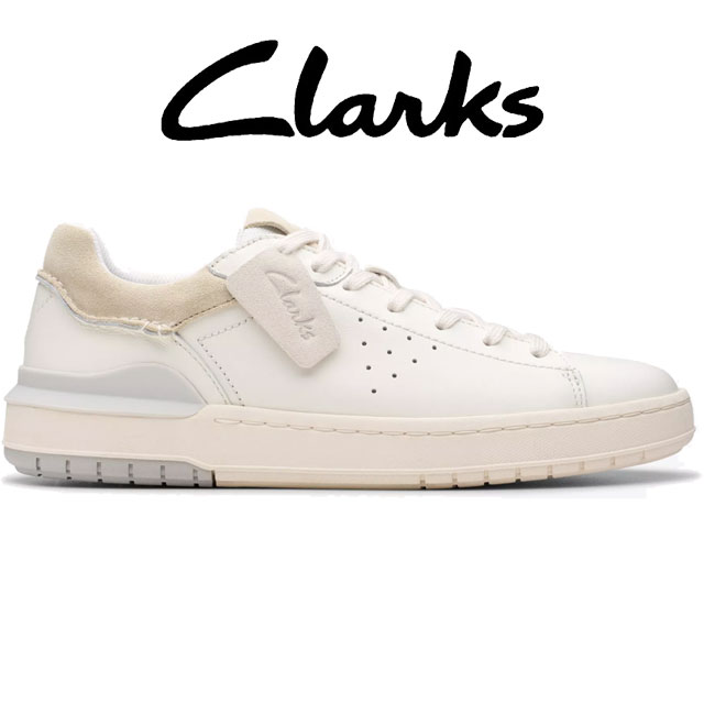 送料無料 スニーカー ローカット メンズ AW 秋冬 新作 秋新作 冬新作 人気 流行 定番 2025 クラークス Clarks 26181325 コートライト2ラン 本革 レザースニーカー ホワイトレザー 白 靴 Clarks（クラークス） スニーカー メンズ コートライト2ラン