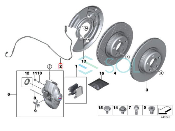 BMW HAPAD 1シリーズ F21 116i 118d 118i リア ブレーキパッド + ブレーキパッドセンサー 34216873093 ...