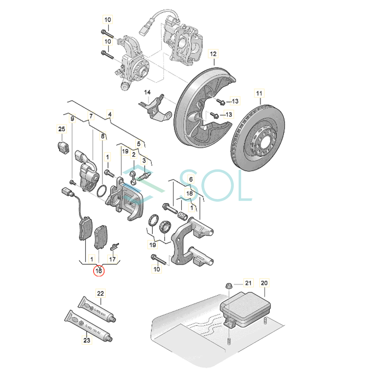 Audi HAPAD アウディ A4 B6 8E 8H リア ブレーキパッド ディスクパッド 左右セット 4F0698451F ...