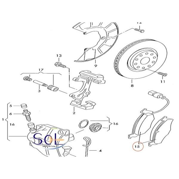 Audi（アウディ） HAPAD A1 8X フロント ブレーキパッド ディスクパッド 左右セット 8J0698151 3C0698151A ...