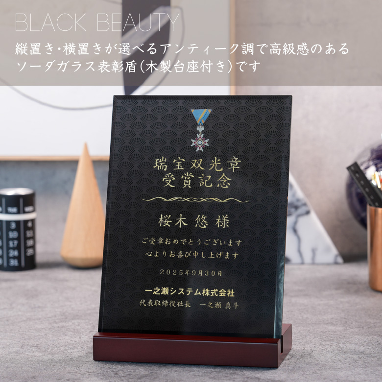 ブラックビューティー 表彰盾 DSP-2A-bb(大) ソーダガラス 黒 楯 名入れ 記念品 表彰状 卒業 退職祝い 周年記念 創立記念 ゴルフ スポーツ ギフト DSPB-2 : 記念品の ...
