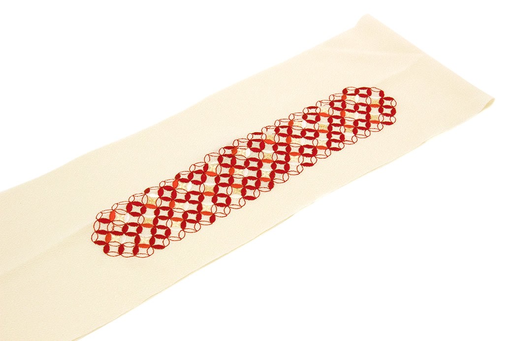 SOUBIEN（創美苑） 半襟 刺繍 振袖 半衿 成人式 白 アイボリー 赤 七宝