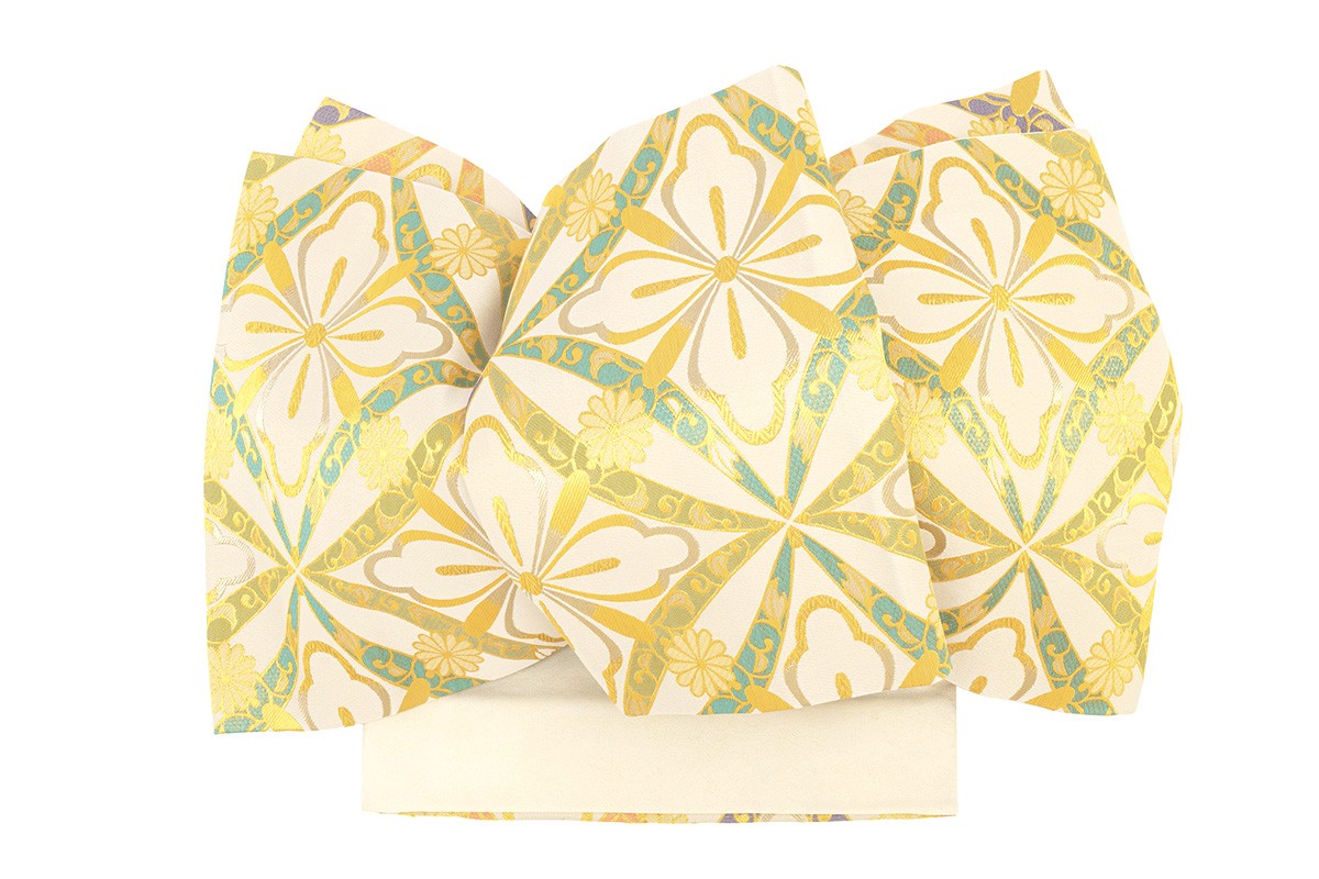 袋帯 振袖用 フォーマル 訪問着用 成人式 小杉織物謹製 ベージュ 金色