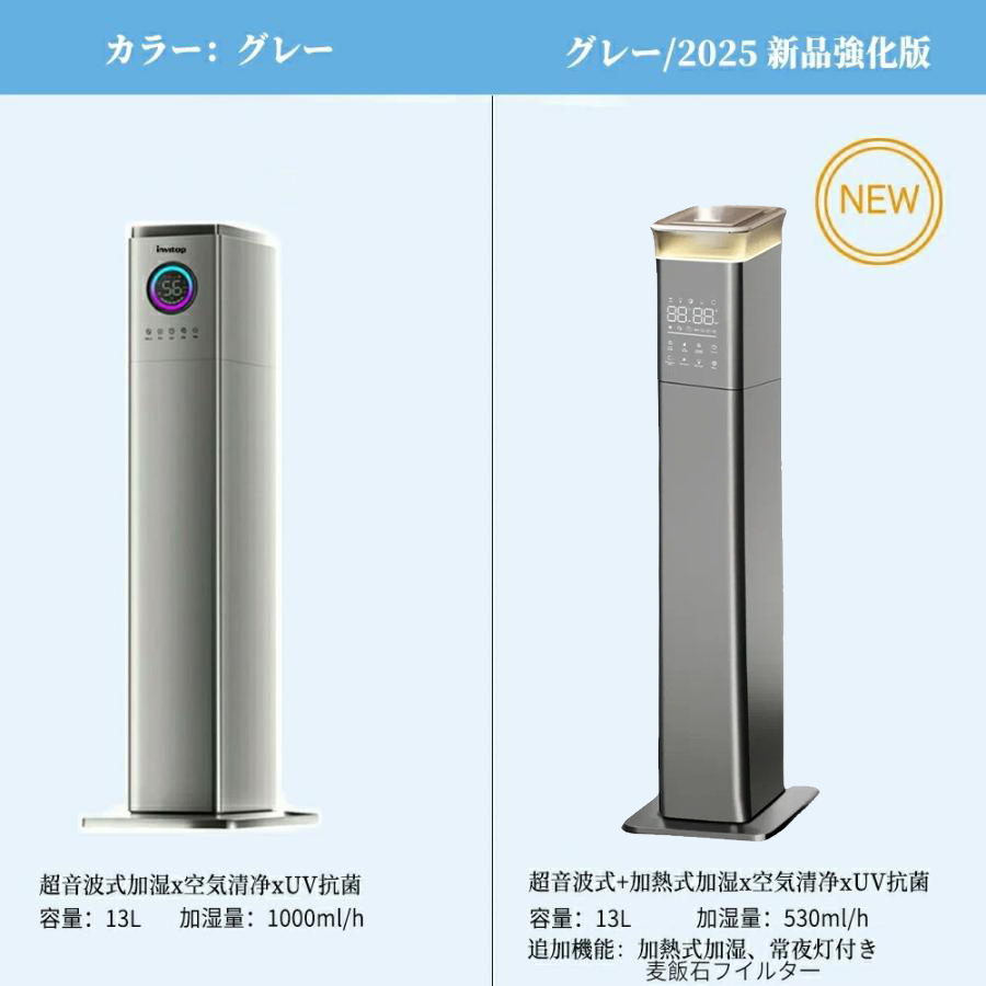 加湿器 大容量 13L 超音波 スチーム式 空気清浄機 20畳 30畳 40畳 UV除