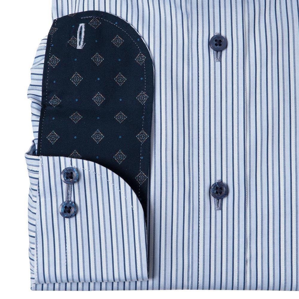 LORDSON by CHOYA 長袖 ワイシャツ メンズ 形態安定加工 ブルー 青