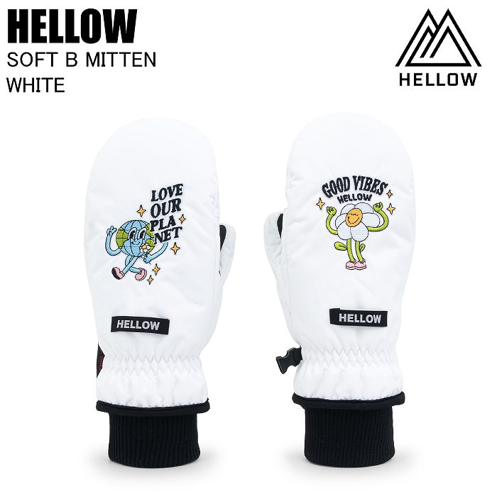 HELLOW ハロー SOFT B MITTEN WHITE スキー スノーボード スノボ
