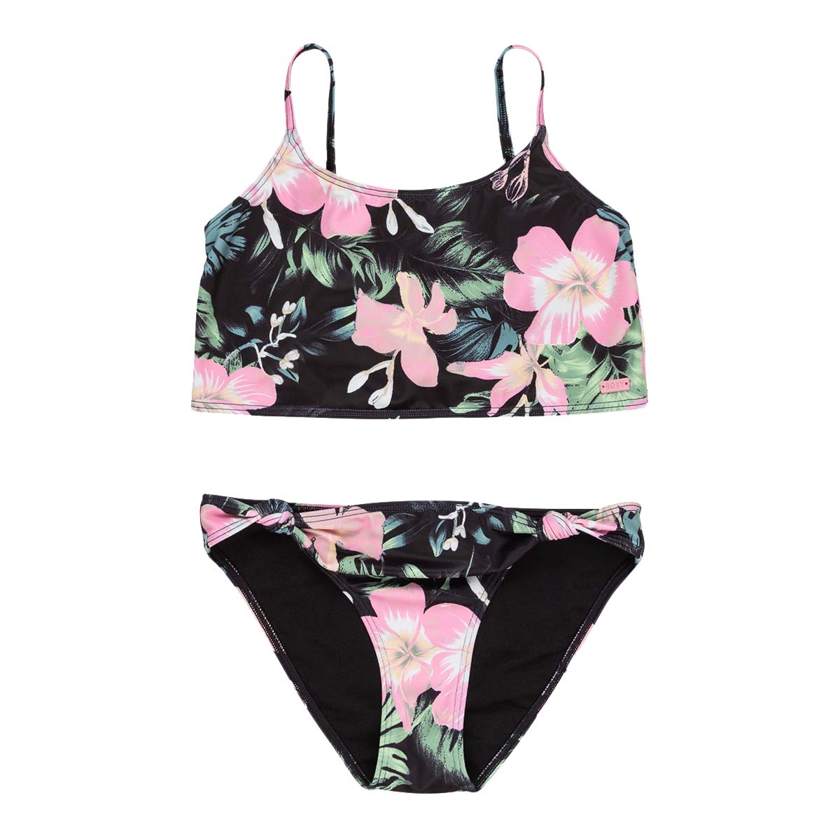 ROXY 25 SS ロキシー 水着 SHADOW FLORAL CROP TANK SET スイムウェア 上下セット ビキニ パンツ 子供用 ...