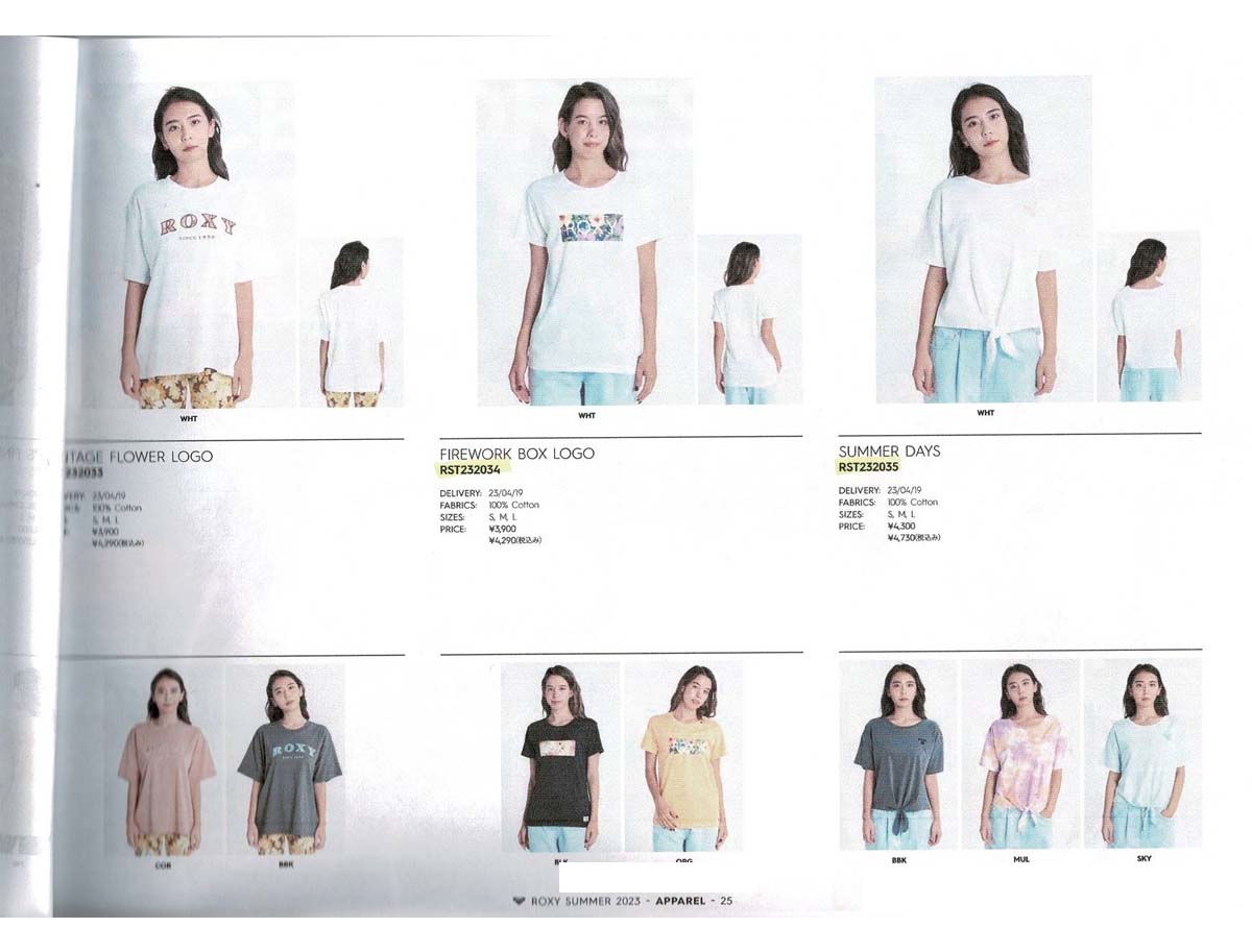 ROXY 23 HS ロキシー Tシャツ SUMMER DAYS 半袖 丸首 レディース RST232035 日本正規品 : オーシャン ...