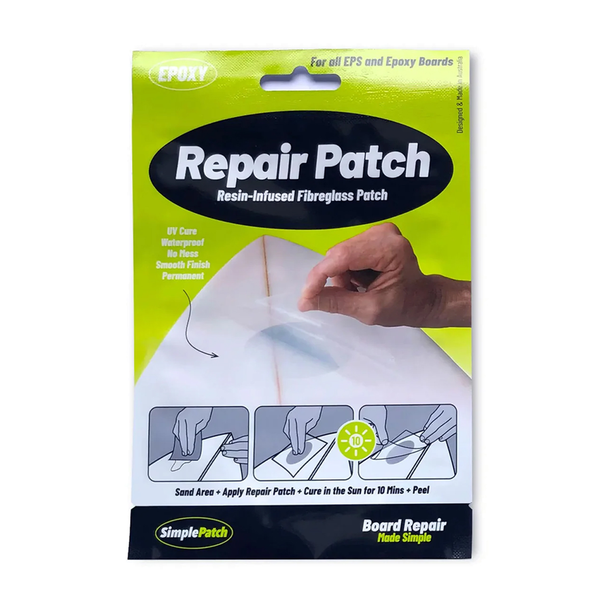 予約商品 25 FCS Simple Patch シンプルパッチ リペアパッチ PU エポキシ EPS リペアテープ クラッシュテープ サーフボード用 ラージサイズ 日本正規品 ...