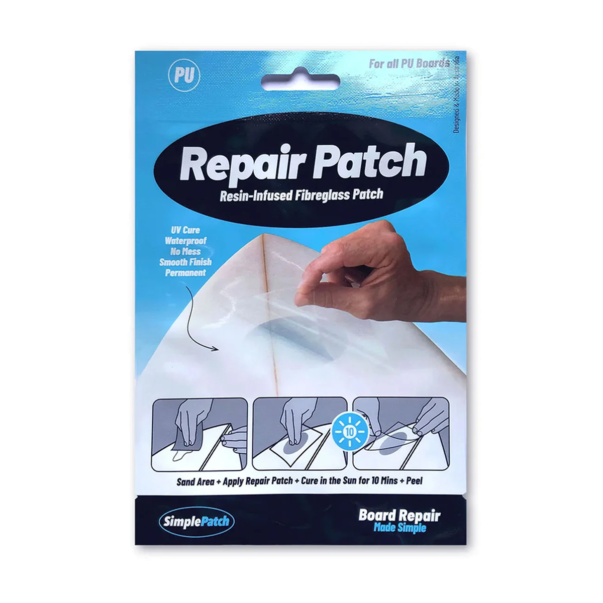予約商品 25 FCS Simple Patch シンプルパッチ リペアパッチ PU エポキシ EPS リペアテープ クラッシュテープ サーフボード用 ラージサイズ 日本正規品 ...