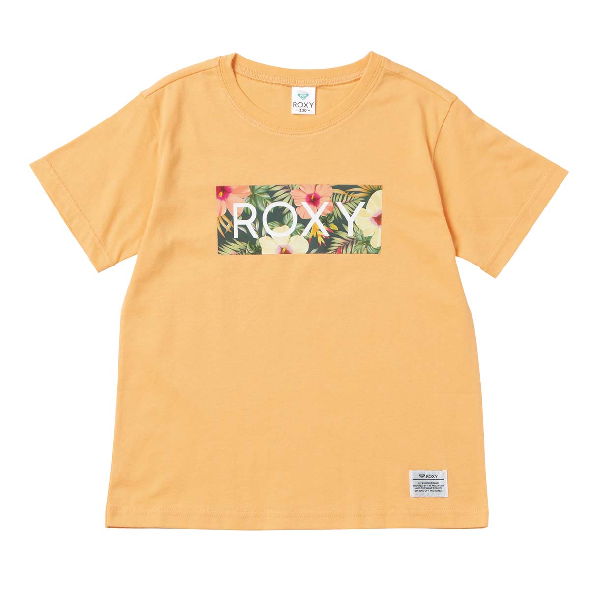 ROXY 23 HS ロキシー Tシャツ MINI FIREWORK BOX LOGO 半袖 花柄 ロゴ入り アウトドア キッズ ガール ...