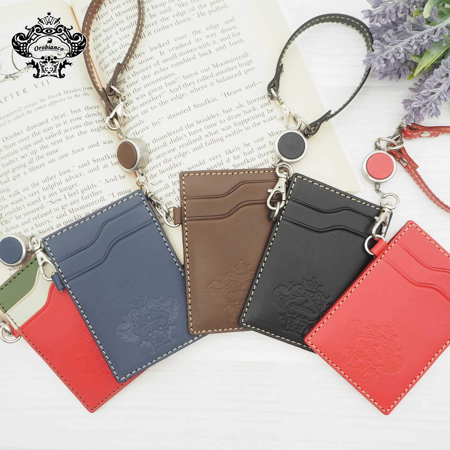 オロビアンコ Orobianco パスケース カードケース ID 定期入れ メンズ レディース リール付き 本革 ORHO-010 Orobianco（オロビアンコ） パスケース ID カードケース 定期入れ