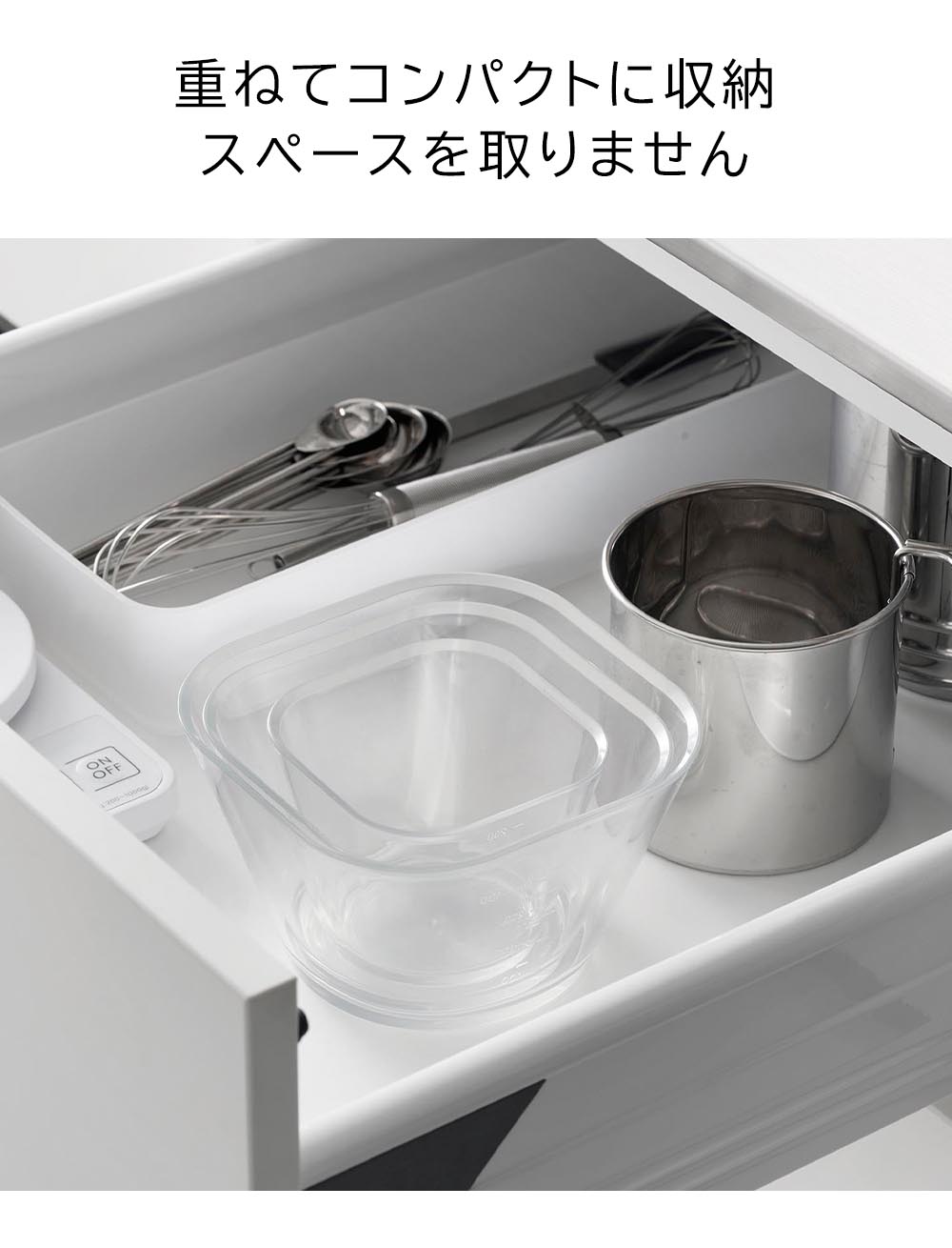 tower 山崎実業 電子レンジ対応洗いやすい下ごしらえボウル タワー SML3点セット 250mL 500mL 735mL クリア 10128 耐熱 容器 3サイズセット 食洗機 冷凍 対応 ...