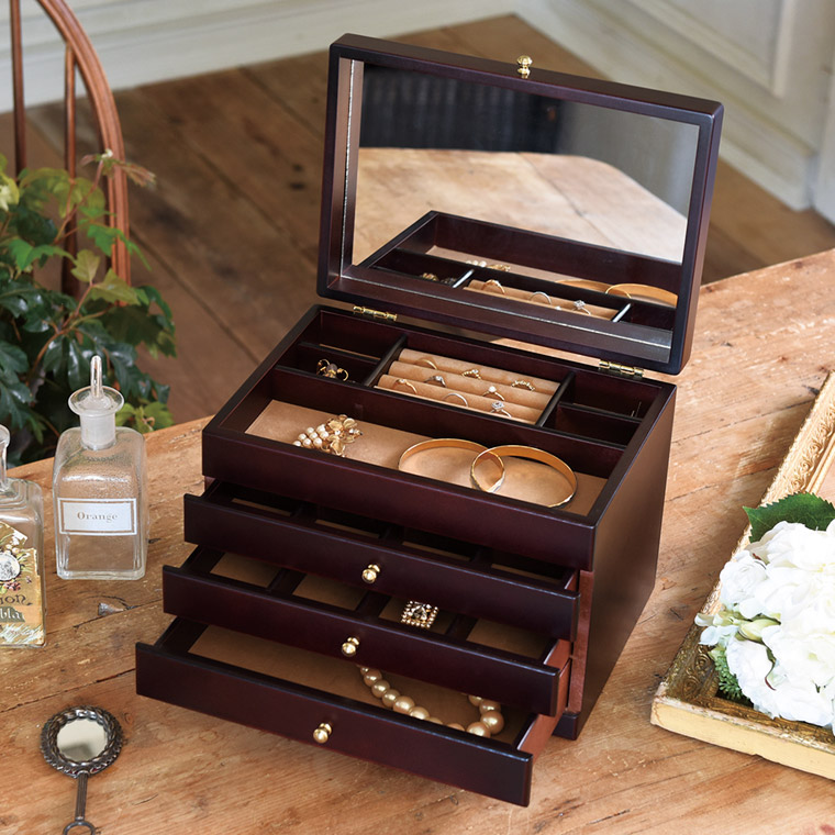 木製ジュエルケース（3ツ引） 017-806 141-C031 ギフト 贈り物 内祝い プレゼント お返し お歳暮 お中元 : サンワショッピング - 通販 - Yahoo!ショッピング