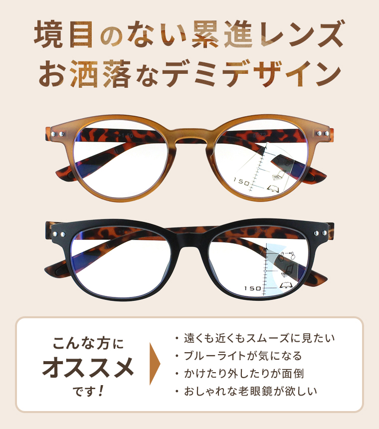 遠近両用 メガネ 眼鏡 老眼鏡 レディース メンズ おしゃれ ブルー