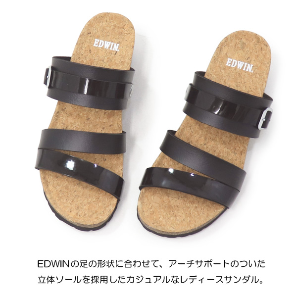 EDWIN サンダル レディース フットベットサンダル コンフォートサンダル カジュアル ビルケン風 女性 EW6012 : SuperFoot - 通販 - Yahoo!ショッピング