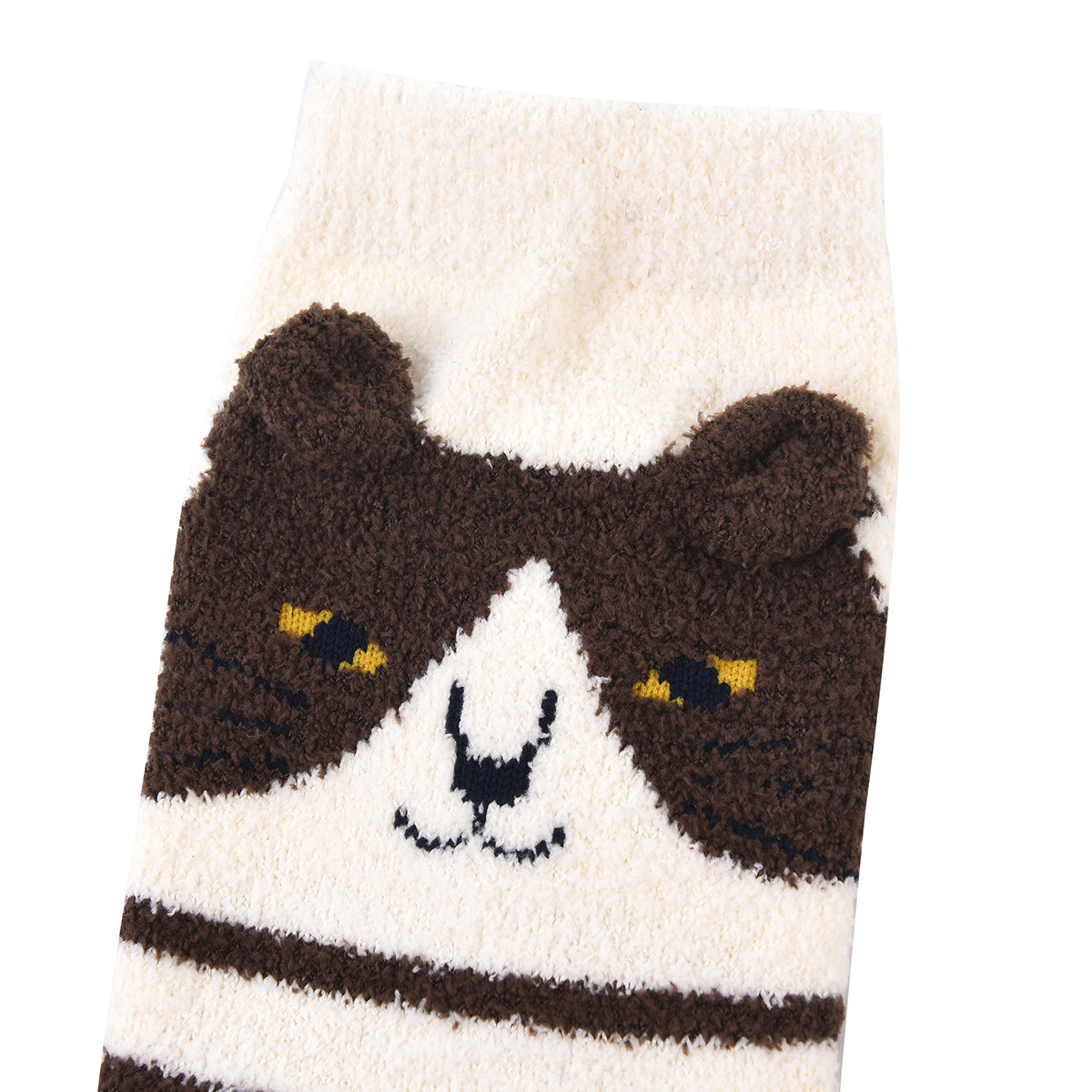 靴下 レディース おしゃれ かわいい ぽこぽこブークレー靴下 なごなごさん柄 23-6725 #1/GY #2/BR クスグルソックス クルー ...