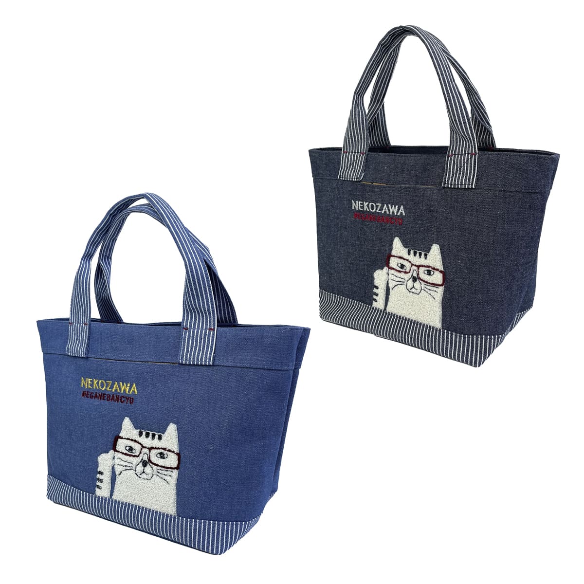 kusuguru トートバッグ かわいい レディース ネコまるけ デニム調&ヒッコリー ミニバッグ 25-10020 クスグル KUSUGURU 2025年新作 : SUXEL-IMPORT ...