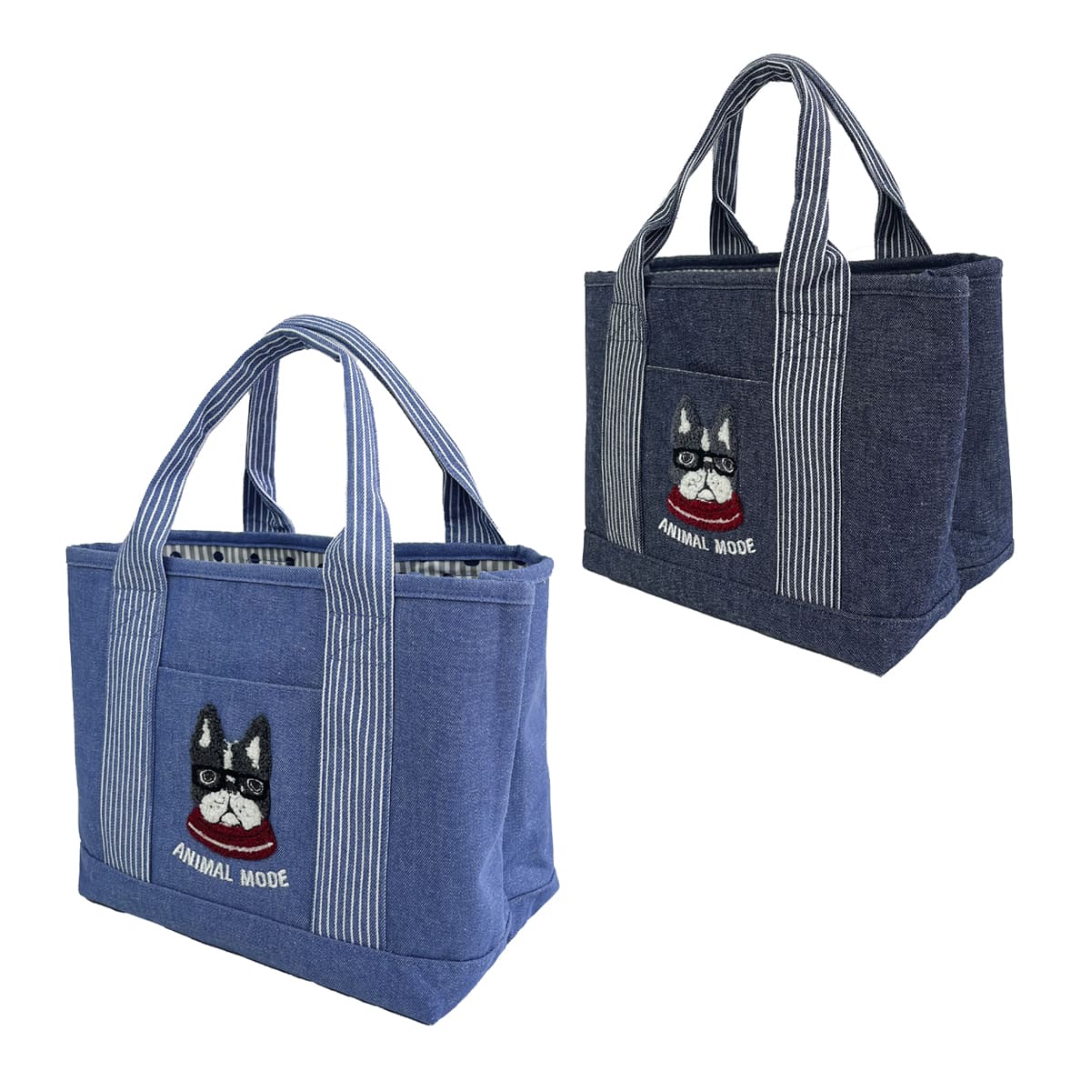 kusuguru バッグ かわいい レディース パウロ デニム調&ヒッコリー 仕切りトートバッグSサイズ 25-10026 クスグル KUSUGURU トートバッグ 2025年新作 ...