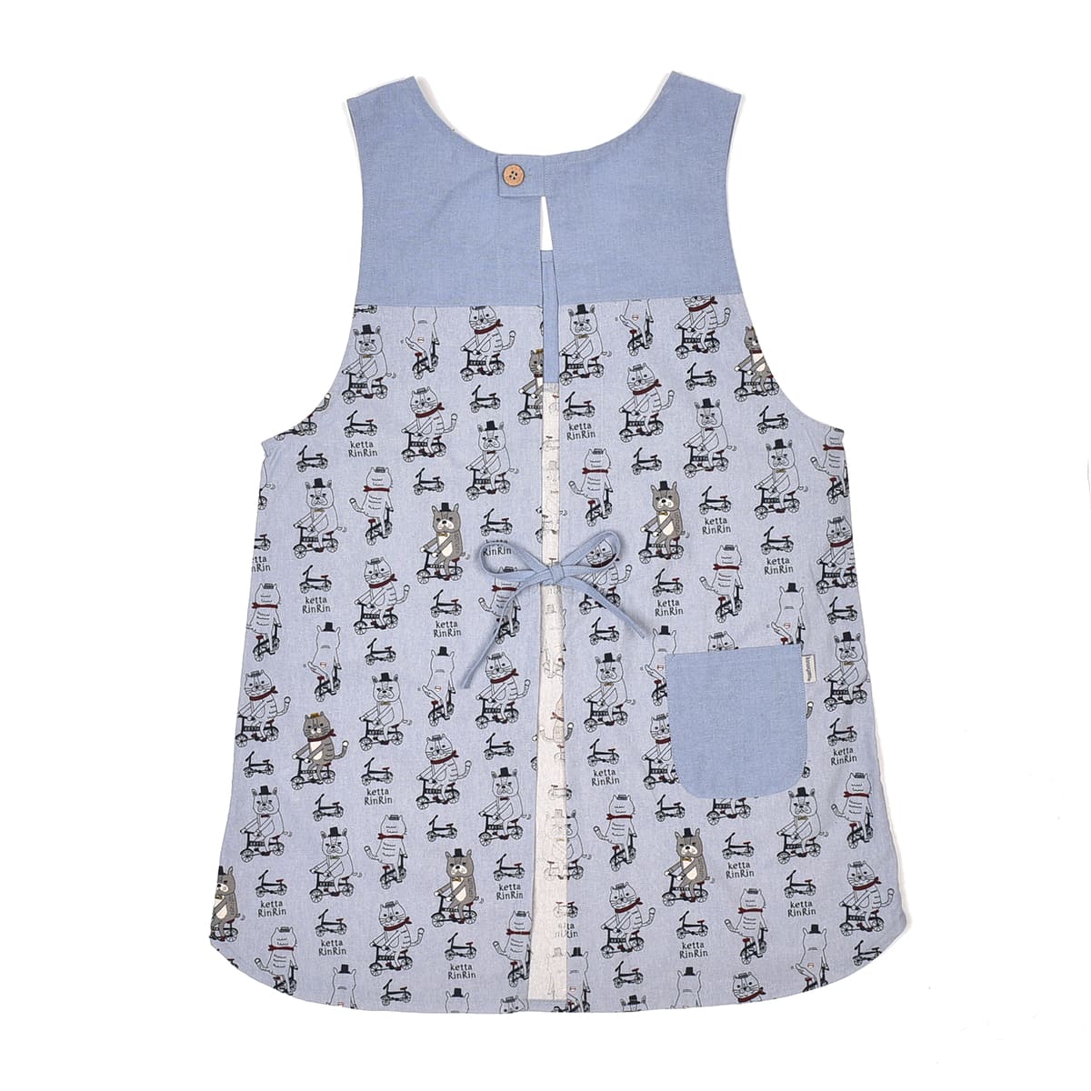 kusuguru エプロン おしゃれ 保育士 かわいい 25SS キャラクター 釦リボンあきエプロン 25-8053 #3/PK #4/BL ...