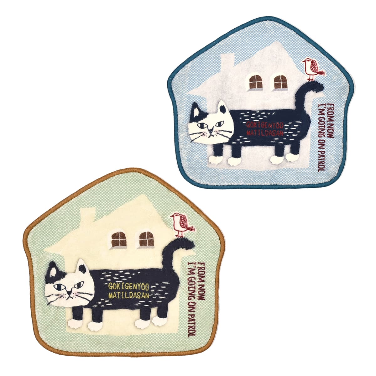 kusuguru（クスグル） アクセントマット 玄関マット マチルダさんチェアマット 25-8067 2柄 お家型チェアマット 約39.5×42cm クスグルジャパン アクセントマット ...