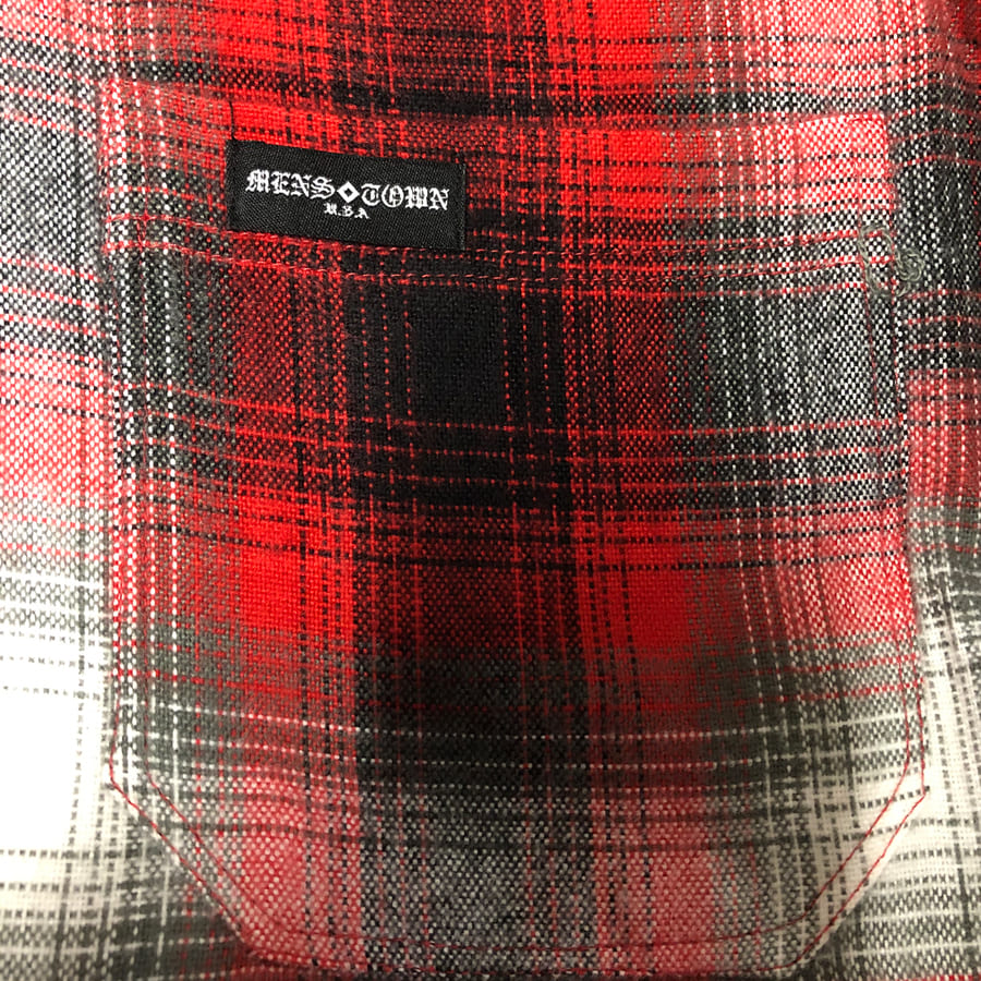 メンズ MENS TOWN BRAND FL002 RED オールドスクール LONG SLEEVE フランネル WEIV LA US L ...