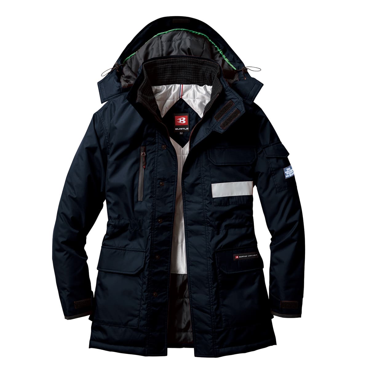 BURTLE アウター メンズ 無地 バートル 防寒 コート (大型フード付き) (ユニセックス)[7210シリーズ] 7211 男女兼用 レディース 作業服 作業着 SS-LL : 無地T ...