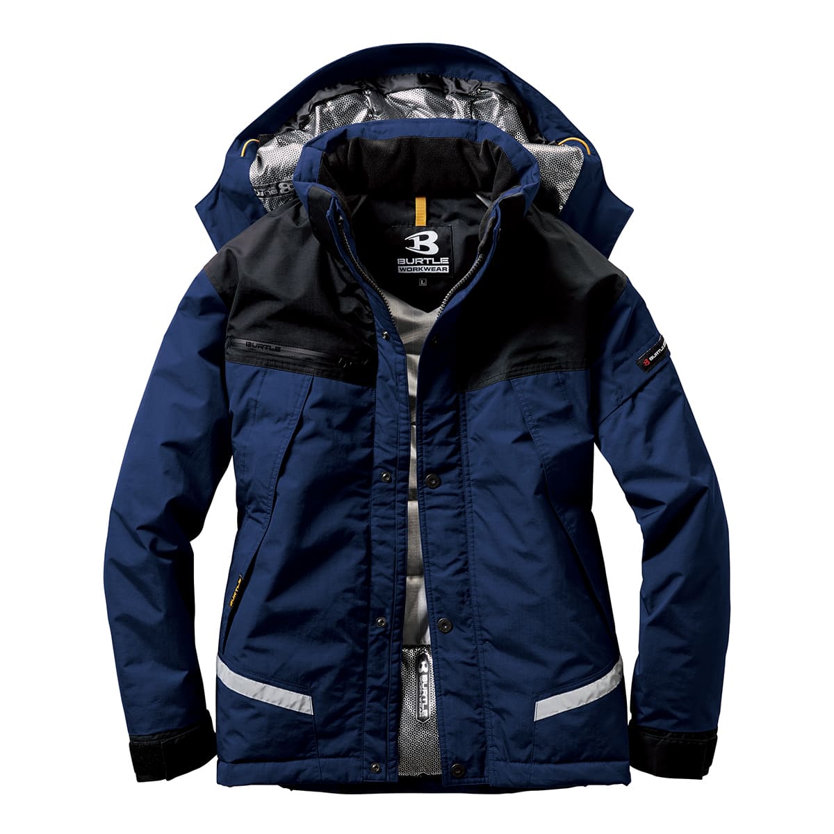 BURTLE アウター メンズ 無地 バートル 防水 防寒 ジャケット (大型フード付き) (ユニセックス)[7610シリーズ] 7610 男女兼用 レディース 作業服 作業着 SS-LL ...