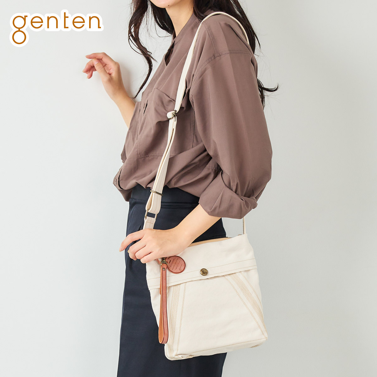 genten（ゲンテン） 選べるプレゼント付 Mil Canvas ミルキャンバス ミニ ショルダーバッグ 49507 : Tabinone ...