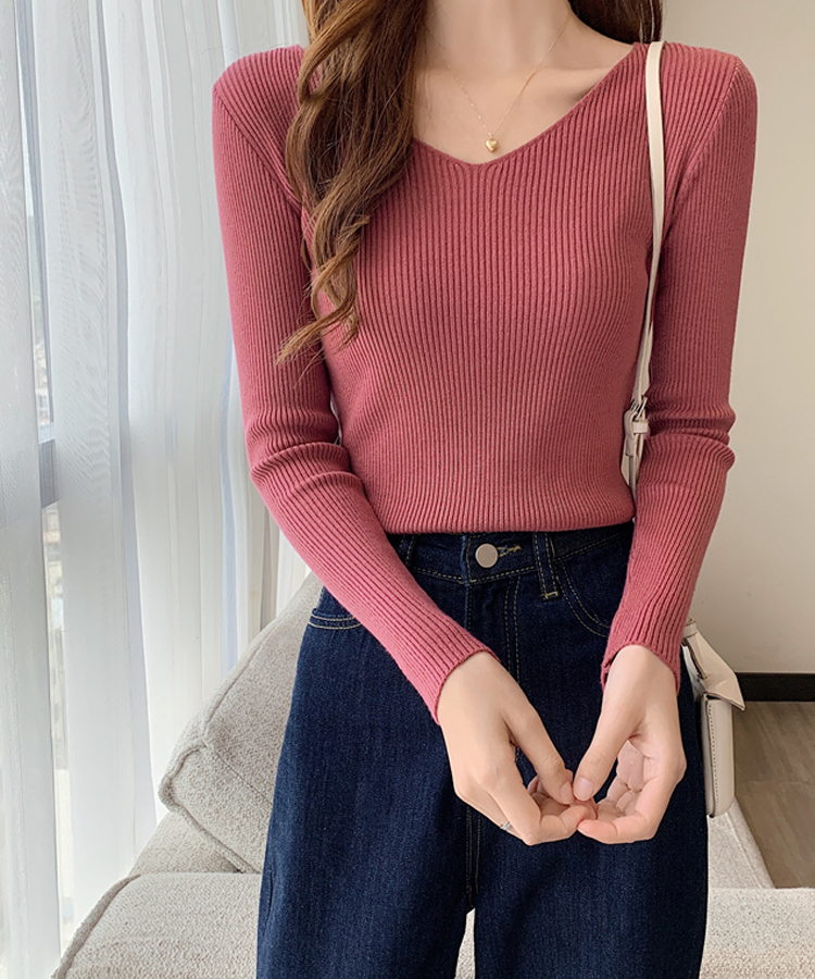 ニット カットソー レディース リブニット トップス セーター 長袖 リブセーター Vネック 長袖ニット プルオーバー インナー おしゃれ かわいい ストレッチ : NVCLOSET - 通販 ...