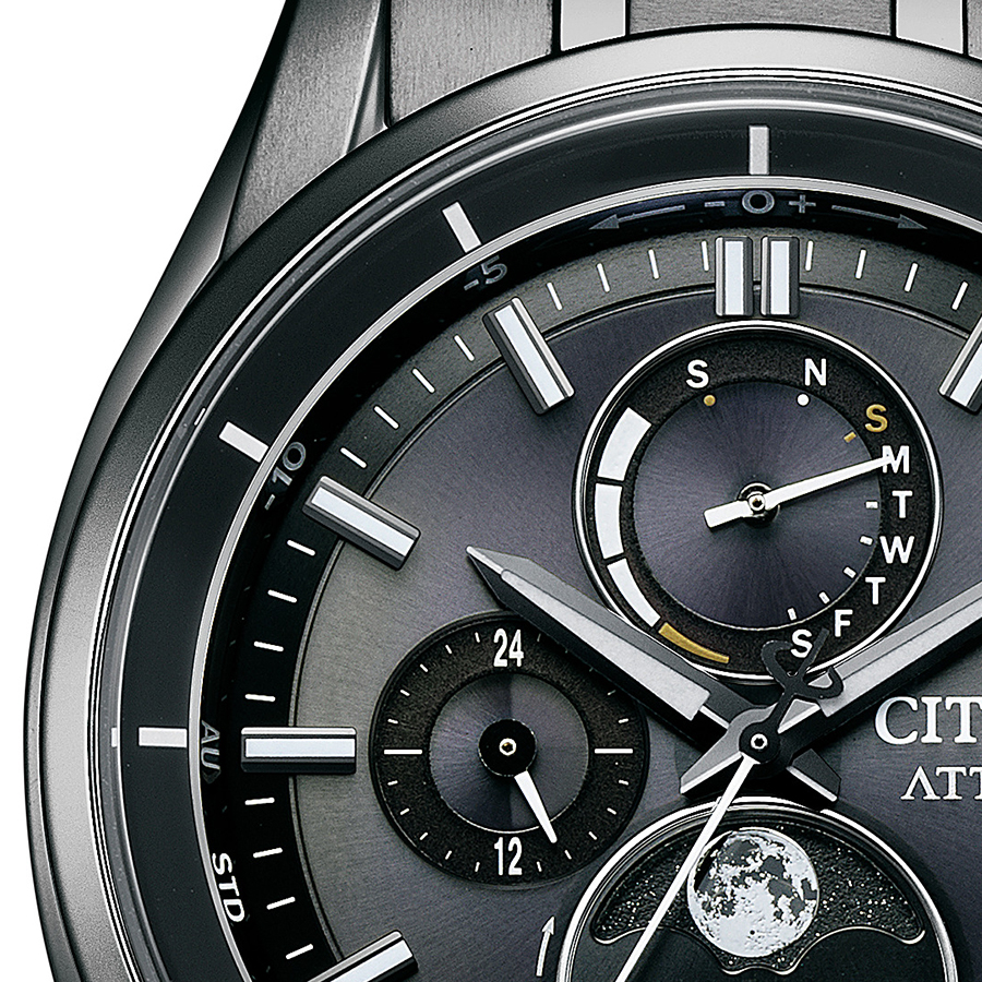 ATTESA（CITIZEN） シチズン アテッサ ブラックチタンシリーズ ムーンフェイズ ルナプログラム BY1006-62E メンズ 腕 ...