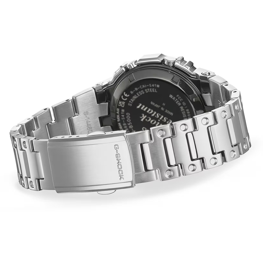 G-SHOCK フルメタル ブルーアクセント GMW-B5000D-2JF メンズ 腕時計 電波ソーラー Bluetooth シルバー 反転 ...
