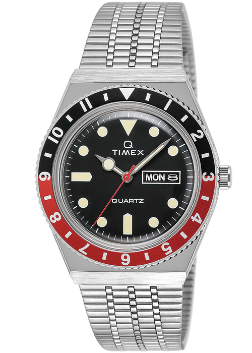 TIMEX Q TIMEX コークベゼルモデル TW2U61300 メンズ 腕時計 クオーツ 電池式 ブラックダイヤル メタルバンド デイ ...