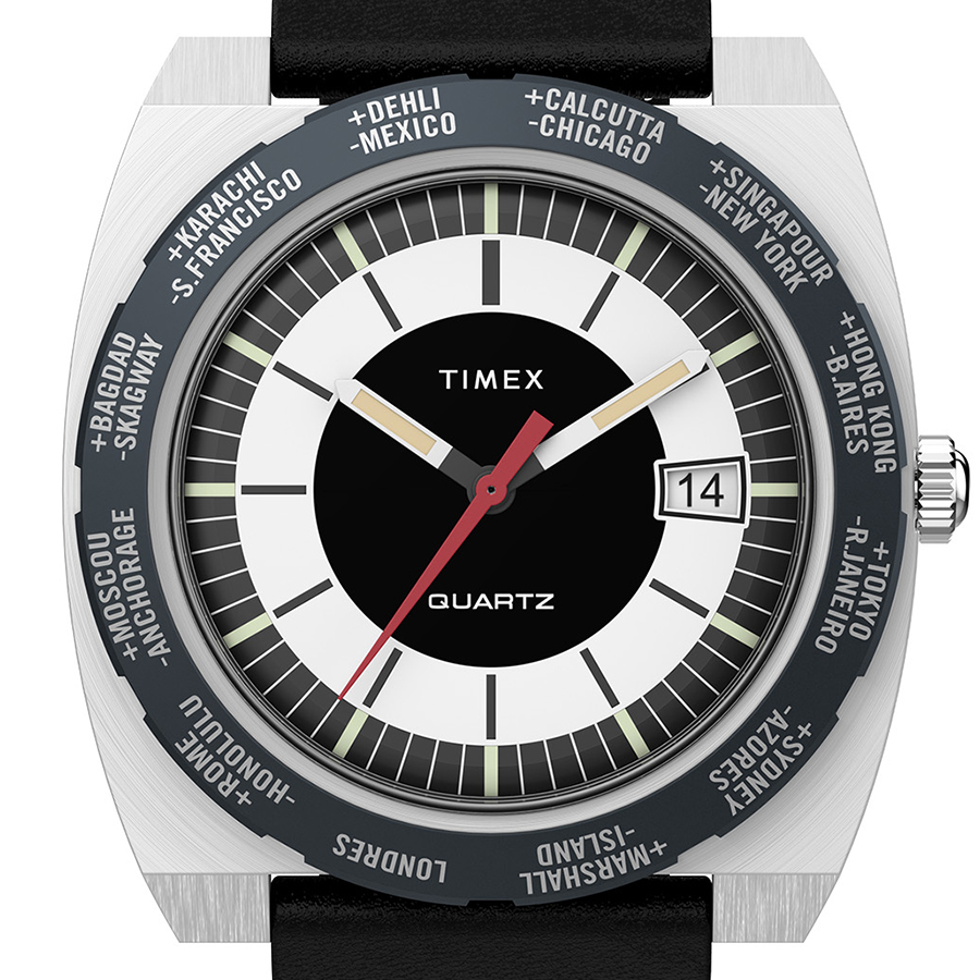 TIMEX タイメックス ワールドタイム 1972 復刻モデル ブルズアイダイヤル TW2V69500 メンズ 腕時計 クオーツ 電池式 ブラック 革ベルト : ザ・クロックハウス Yahoo ...