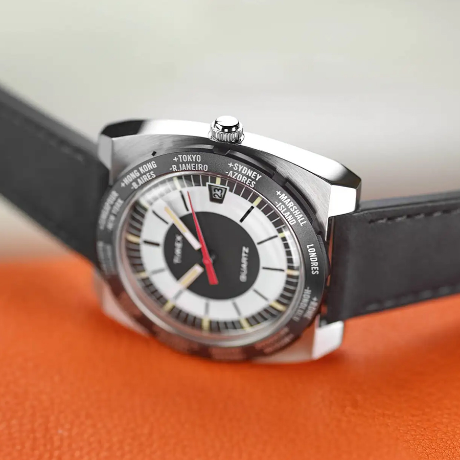 TIMEX タイメックス ワールドタイム 1972 復刻モデル ブルズアイダイヤル TW2V69500 メンズ 腕時計 クオーツ 電池式 ブラック 革ベルト : ザ・クロックハウス Yahoo ...