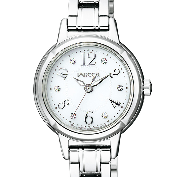 wicca シチズン ウィッカ ソーラー レースパターンダイヤル KH9-914-15 レディース 腕時計 メタルバンド シルバー : ザ ...