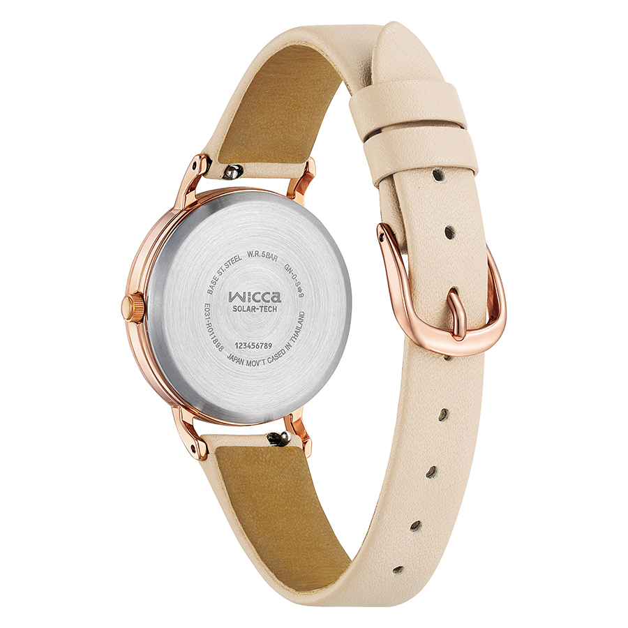 wicca シチズン ウィッカ ソーラー シンプルキュート KP5-166-10 レディース 腕時計 3針 ホワイトダイヤル ベージュ 革ベルト : ザ・クロックハウスPlus+ヤフー店 ...