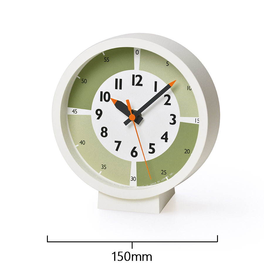 タカタレムノス 置き時計 KID'S+MODERN ふんぷんクロック with color! for table グリーン クオーツ 電池式 ...