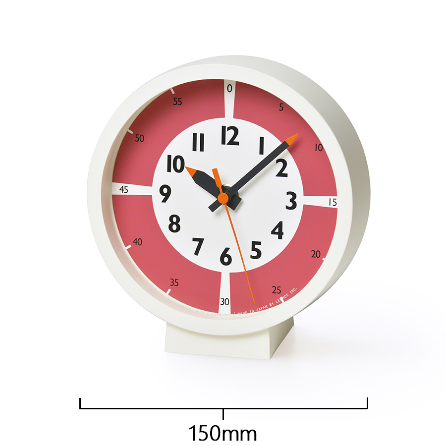 タカタレムノス 置き時計 KID'S+MODERN ふんぷんクロック with color! for table レッド クオーツ 電池式 掛 ...