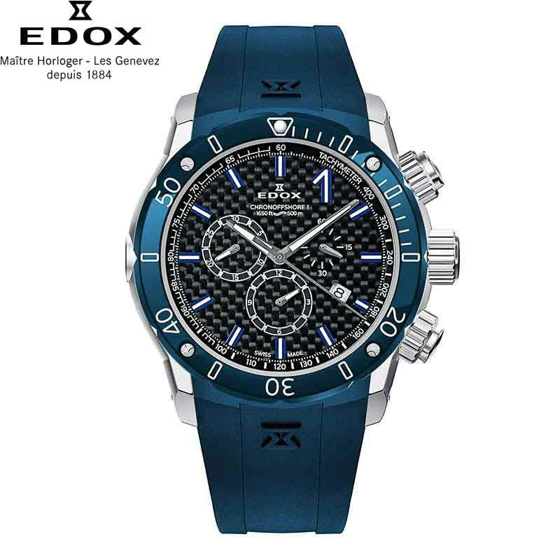 EDOX 無金利ローン可 3年間無料点検付 エドックス クロノオフショア1 CHRONOFFSHORE-1 メンズ 腕時計 時計 クオーツ 正規品 10221-3BU3BUIN3-BS ...
