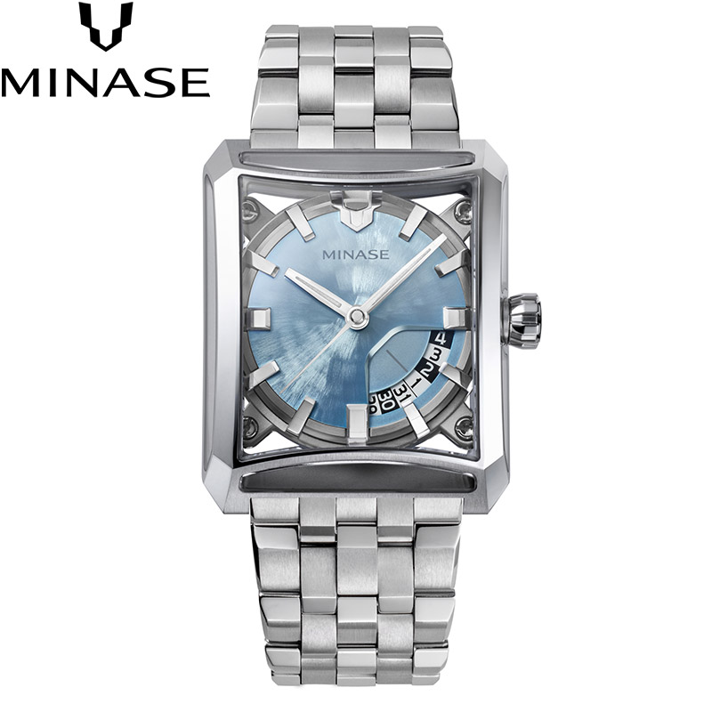 MINASE 無金利ローン可 3年間無料点検付 ミナセ セブン ウィンドウズ 雪平ダイアル アイスブルー SEVEN WINDOWS VM15-M01YIB-SSB メンズ 腕時計 日本製 ...