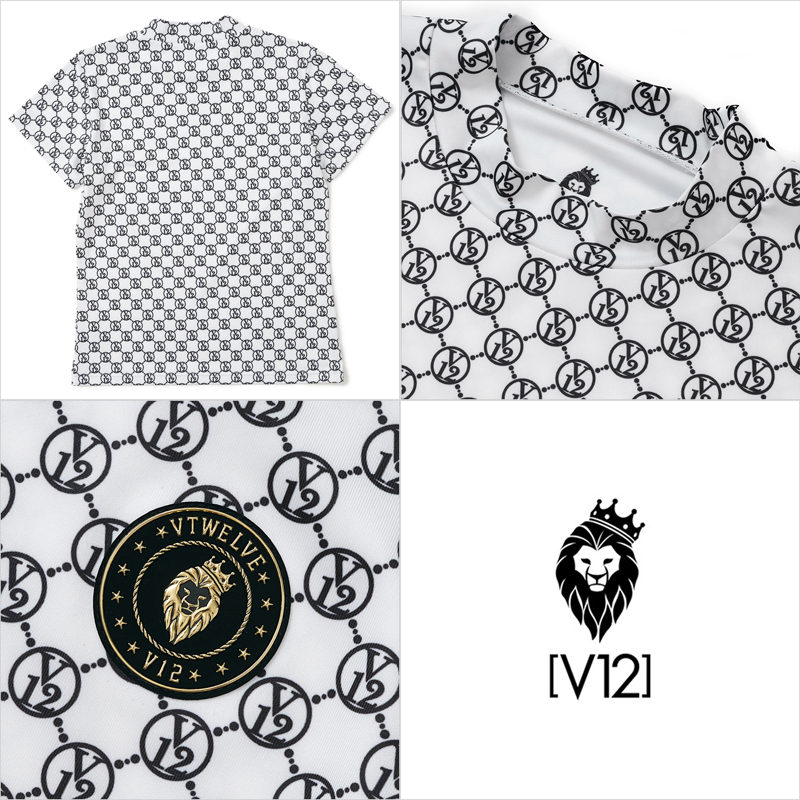 V12（ヴィ・トゥエルヴ） ゴルフ レディース モックネック 半袖 シャツ