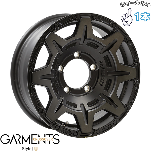 WEDS（ウェッズ） ジムニー JB6416インチ アルミホイール 5穴139.7 | クロスオーバーガーメンツ スタイルU マットブラック ...