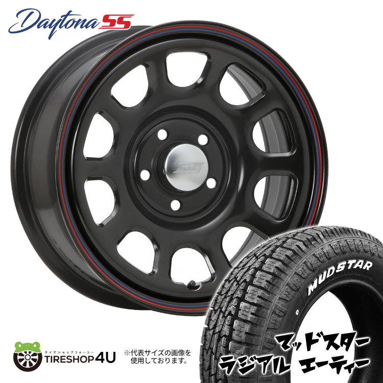 4本セット DAYTONA SS デイトナ 16x7.0J 5/114.3 +35 BK MUDSTAR radial A/T 215/65R16 ホワイトレター ヤリスクロス : TIRE ...