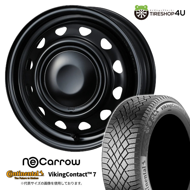 2024年製 スタッドレス4本セット ネオキャロ NeoCarrow 14x4.5J 8/100/114.3 +45 SMB/SMBC バイキングコンタクト7 VC7 155/65R14 ...