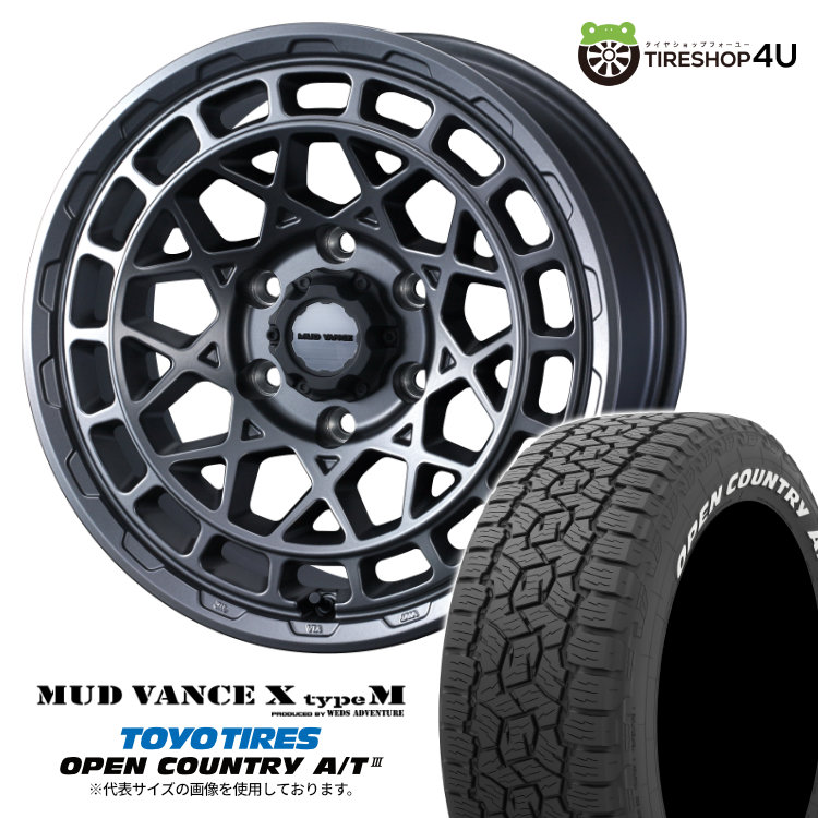 4本セット MUD VANCE X TypeM 16x6.5J 6/139.7 +45 MGM TOYO OPEN COUNTRY A/T3W 215/65R16 ホワイトレター E26 ...