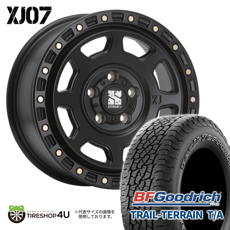 4本セット XTREME-J XJ07 17x8.0J 5/114.3 +35 SBK BFGoodrich TRAIL-TERRAIN T/A 225/65R17 ホワイトレター エクス ...