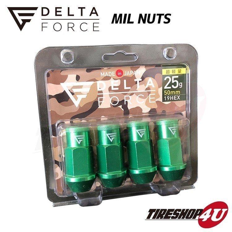 選べる4色 20個セット 高強度 DELTA FORCE デルタフォース MIL NUTS ミルナット M12X1.5 19HEX 貫通タイプ 軽量アルミナット ...